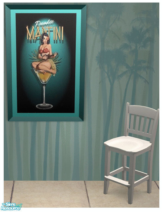 The Sims Resource - Martini Wall Hangings - Paradise Martini