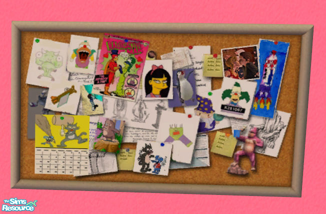 The Sims Resource - The Simpsons: Barts Room - Corkboard