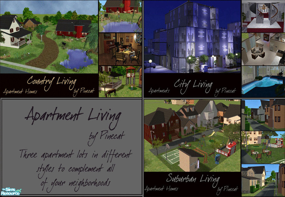 The Sims Resource - Apartment Living Lot Set