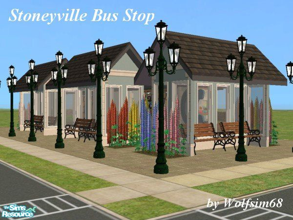 The Sims Resource | Stoneyville Bus Stop