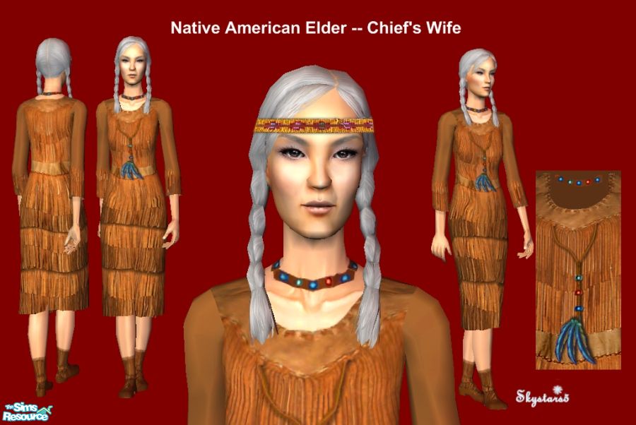 The Sims Resource | Authentic Native American Dress - Elder Wife