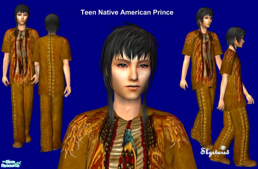 The Sims Resource | Authentic Native American Attire - Teen Prince