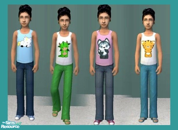 The Sims Resource | Tops and pants for girls
