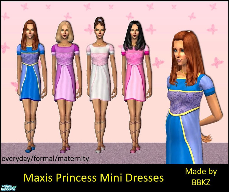 The Sims Resource - Maxis Princess Mini Dresses