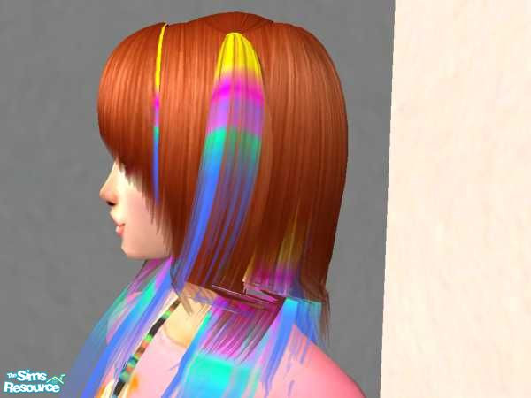 The Sims Resource | Rainbow hair