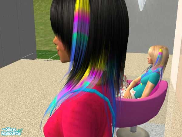 The Sims Resource - Rainbow hair