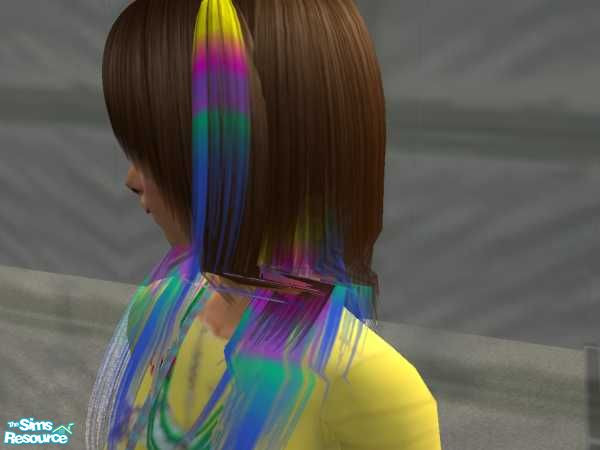 The Sims Resource | Rainbow hair