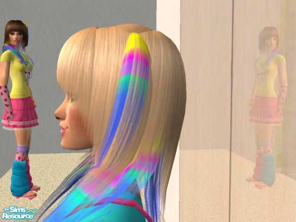 The Sims Resource - Rainbow hair