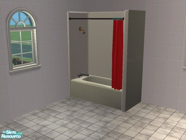 The Sims Resource - MFG AquaPlus shower recolor- White vinyl with Red