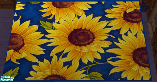 The Sims Resource | Sunny Sunflower Bedroom Area Rug