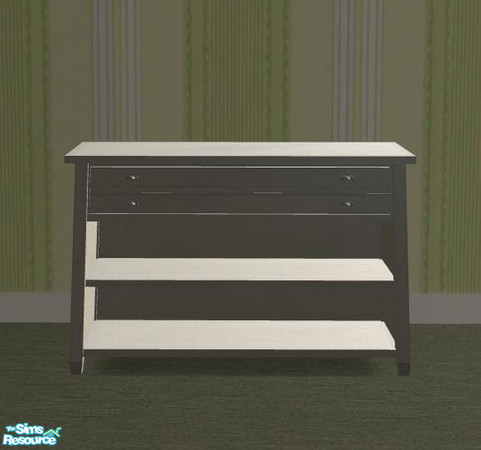 The Sims Resource - Living2 Recolor b/w - console white