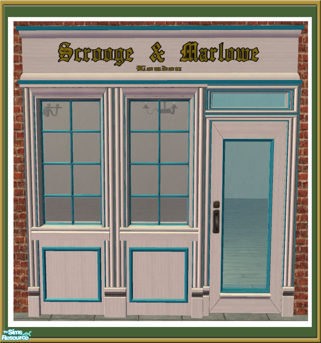 The Sims Resource | Victorian Shop - Sign - White & Blue