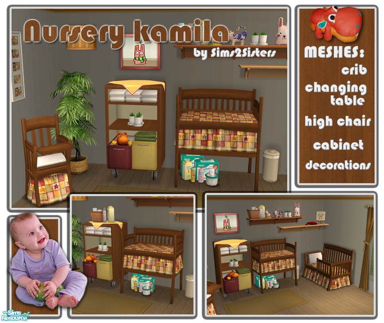 sims2sisters' S2S Nursery Kamila - Meshes