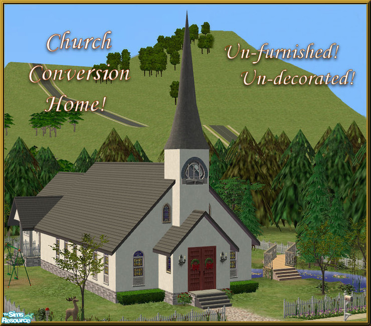 The Sims Resource - NSC Residential Lot - Church Conversion Home Unfurn