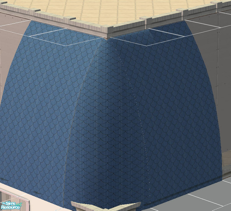 The Sims Resource - The Modern Roofing Set - Blue Roof Recolor