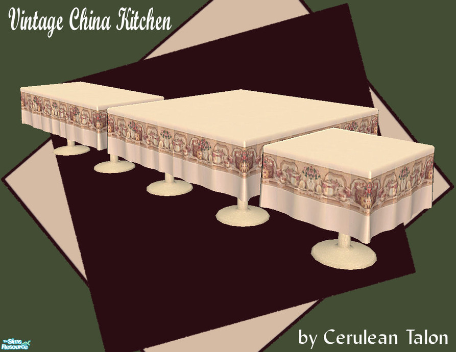 The Sims Resource | Vintage China Kitchen - Tablecloth