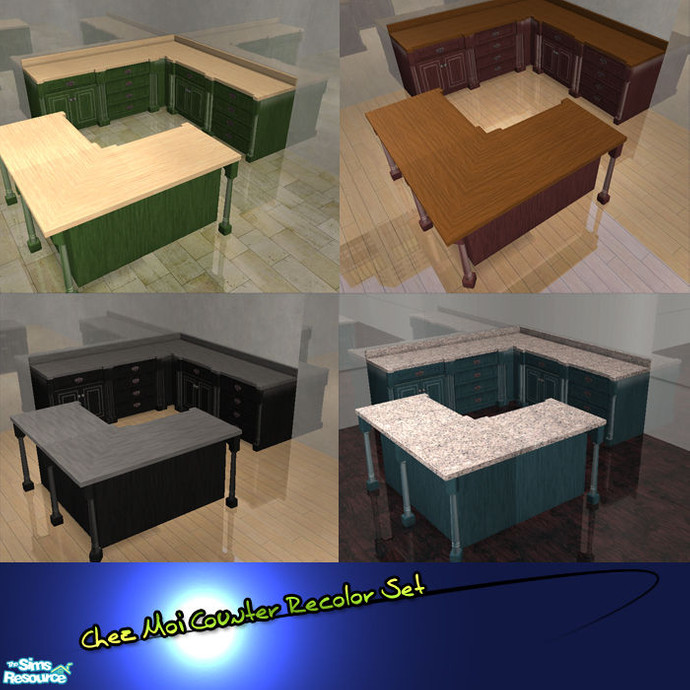The Sims Resource | Chez Moi Counter Recolor Set
