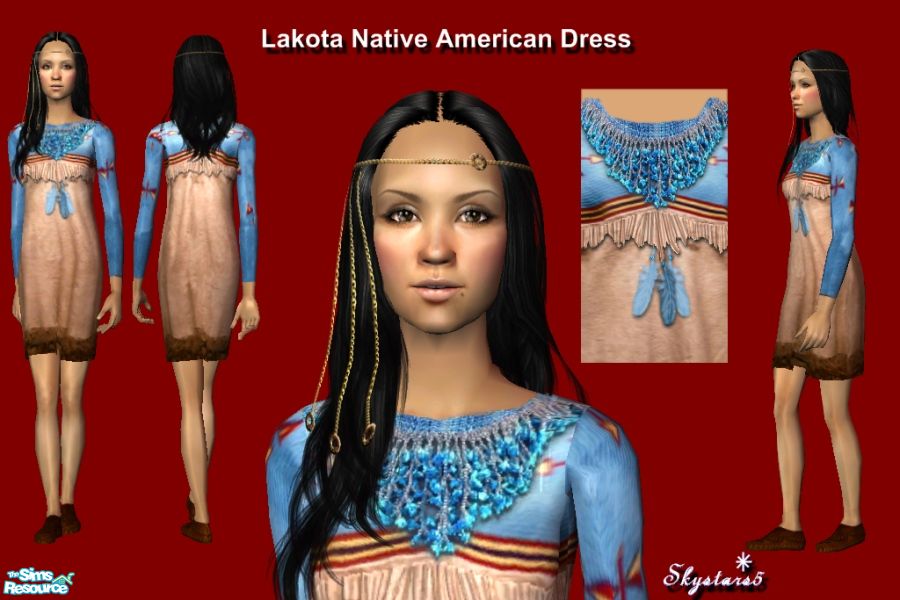 The Sims Resource | Authentic Native American Lakota Dress