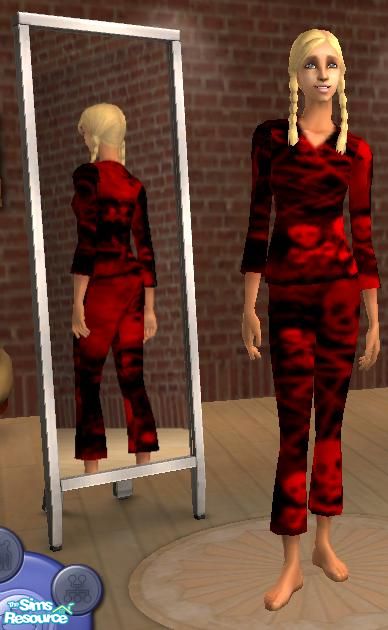 The Sims Resource - skulls pj\'s