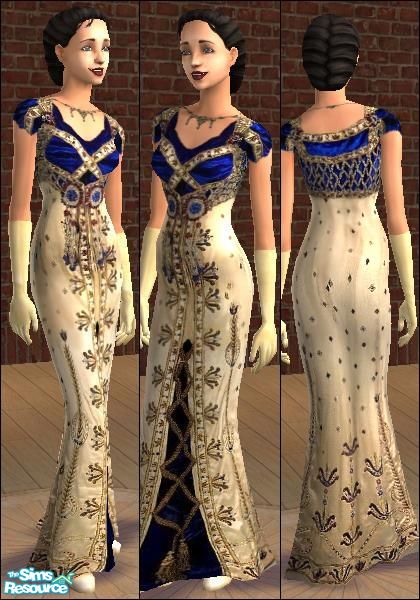 The Sims Resource | Elaborate Edwardian / Regency / Medieval gown