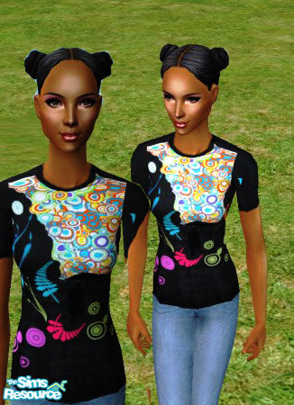 The Sims Resource - retro color t-shirt