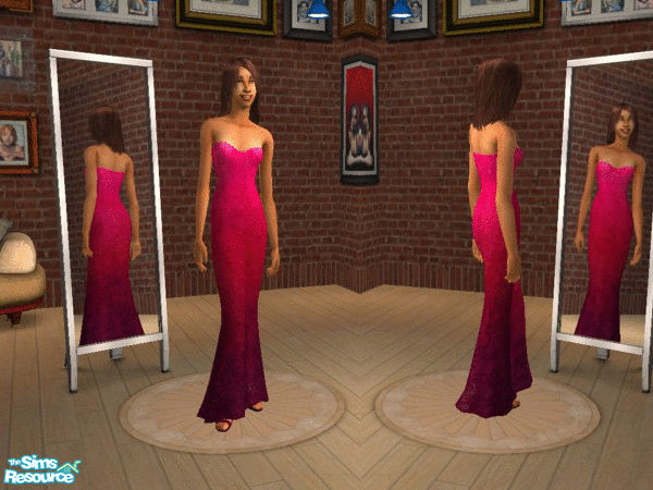 The Sims Resource - Pink Spotlight Gown