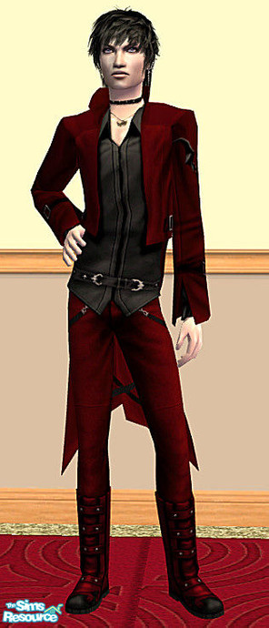 The Sims Resource | Male Vampire Outfit - Red
