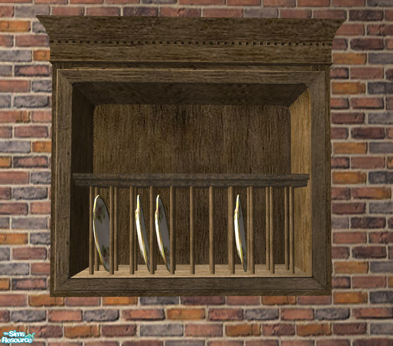 The Sims Resource | Baltimora Recolor Sophie - Cupboard with plates roses