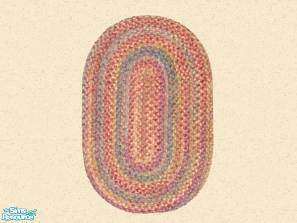 The Sims Resource | Country Rugs-Oval Series - Pastel Pink Braided