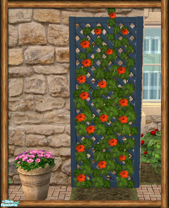 The Sims Resource - Cottage Wall Trellis - Wood 01