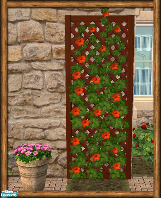 The Sims Resource - Cottage Wall Trellis - Wood 04