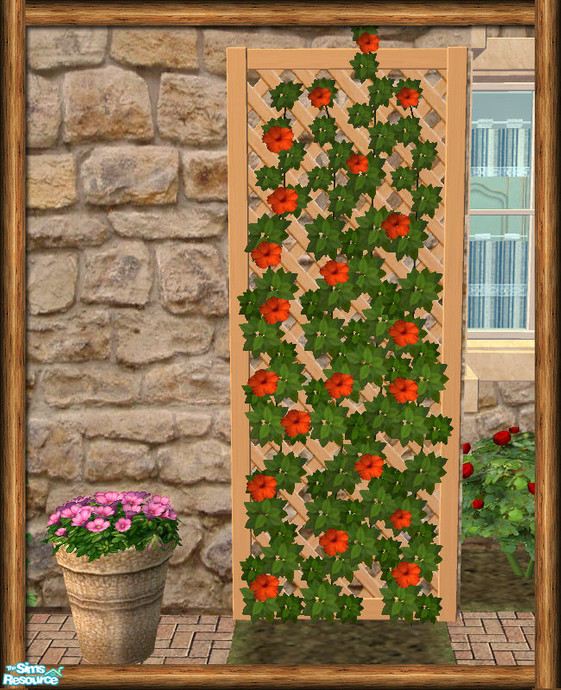 The Sims Resource - Cottage Wall Trellis - Wood 06