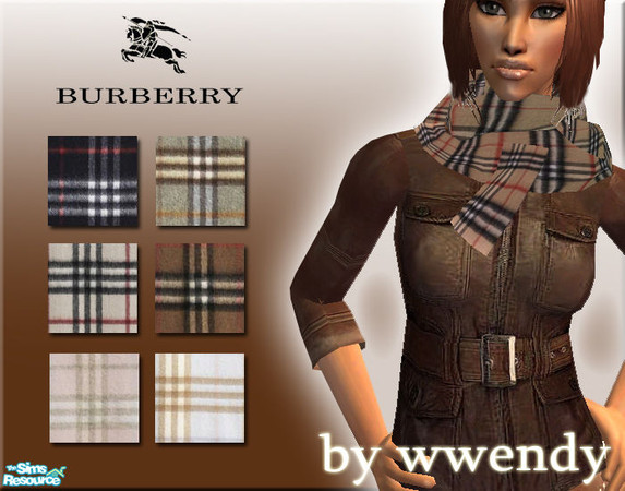 The Sims Resource | Burberry Cashmere Scarves