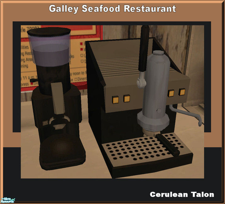The Sims Resource - Galley Seafood Restaurant Set - Espresso Machine