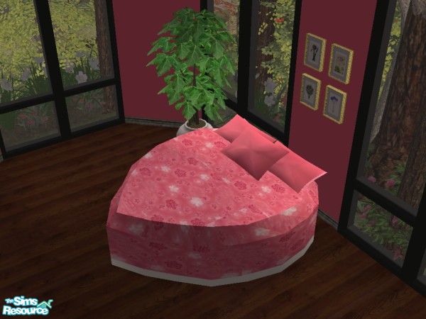 The Sims Resource | MFG Daislia Heart Bed Recolor - Pink