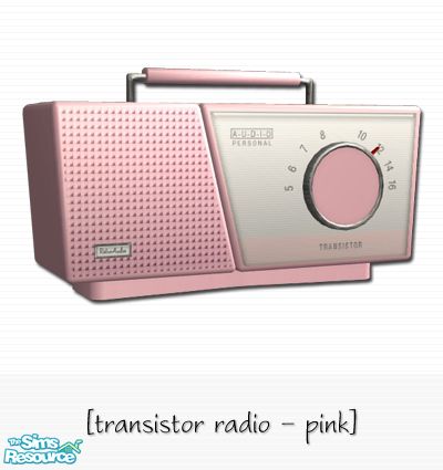The Sims Resource | Vintage Audio - Pink Retro Transistor Radio