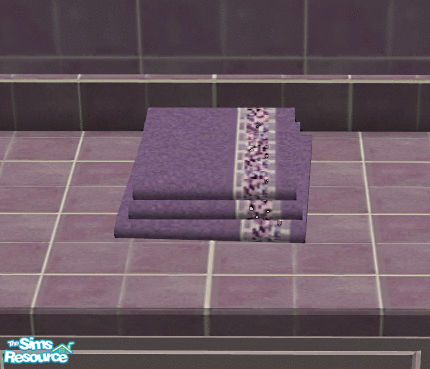 The Sims Resource - Colorful Bathroom Purple Folded Towels