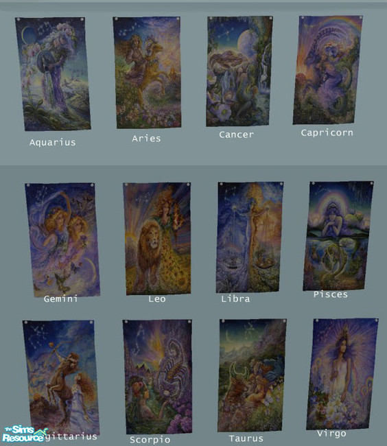 The Sims Resource - \"Zodiac\" Paintings