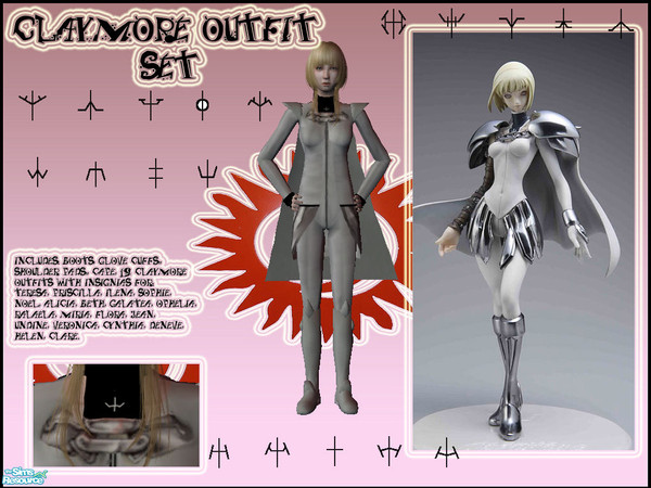 The Sims Resource | Claymore Outfit Set
