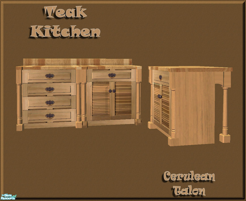 The Sims Resource - Teak Kitchen - Counters