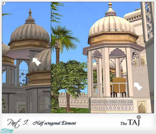The Sims Resource - Taj - Half octagonal element
