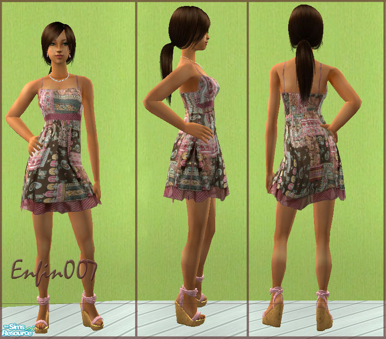 The Sims Resource | colorful short dress