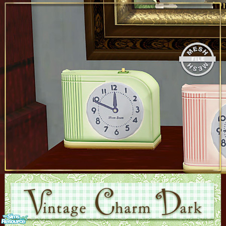 The Sims Resource | Vintage Charm Dark - Alarm Clock Mesh