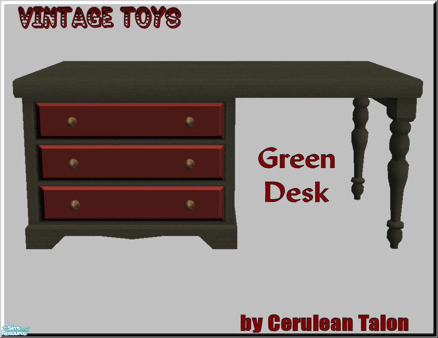 The Sims Resource | Vintage Toys Bedroom - Green Desk