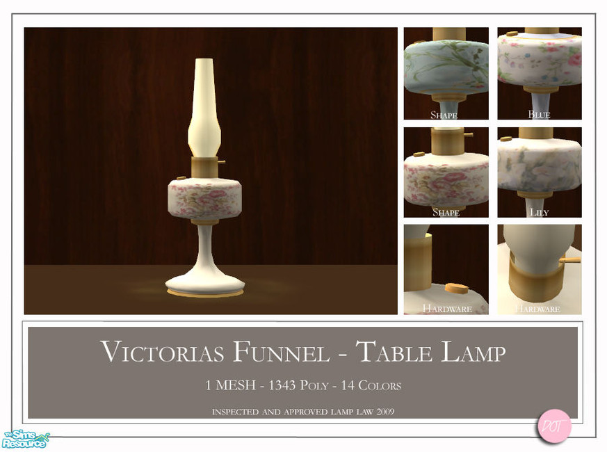The Sims Resource - Victorias Funnel Table Lamp