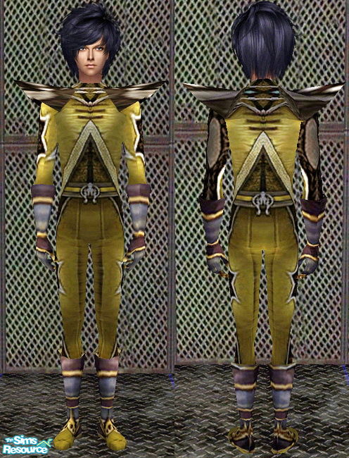 The Sims Resource | Futuristic - Armor Set - Yellow