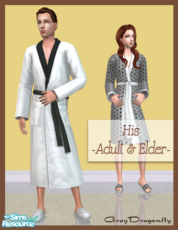 The Sims Resource - His - K&B Robes in Vintage Black