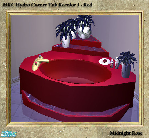 The Sims Resource - MRC Hydro Corner Tub Recolor - Red