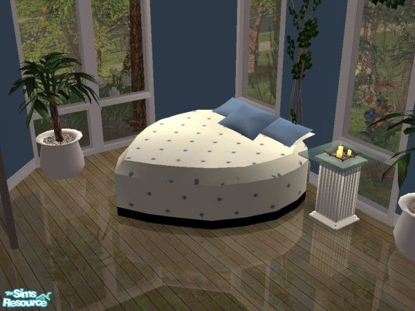 The Sims Resource | MFG Heart Bed Recolors 3 Pack SET - Blue pindots