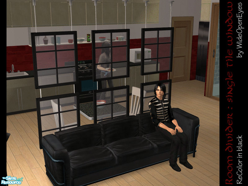 The Sims Resource - Room Divider - Single Window Black